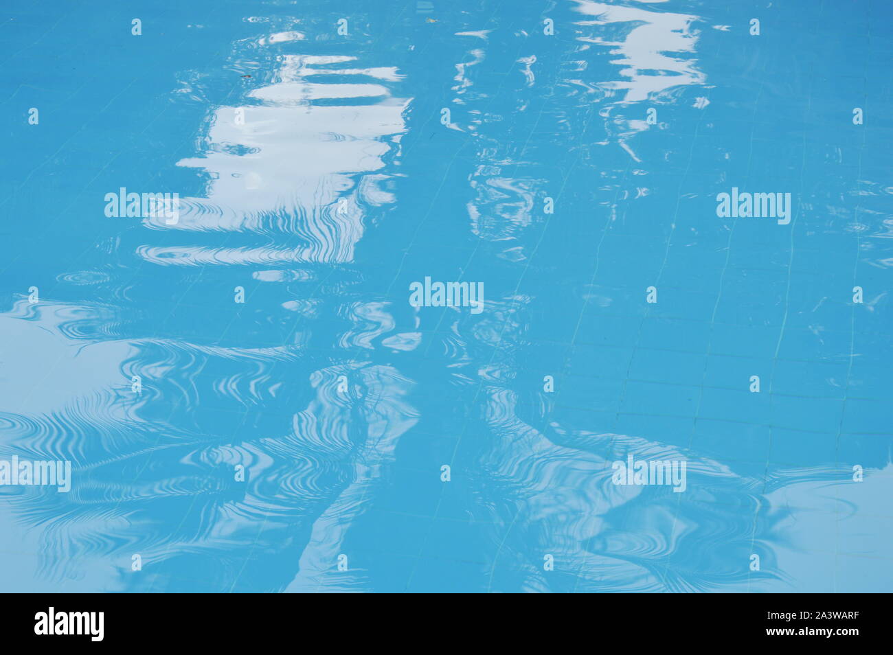 water wave ripple in blue tile pool Stock Photo - Alamy