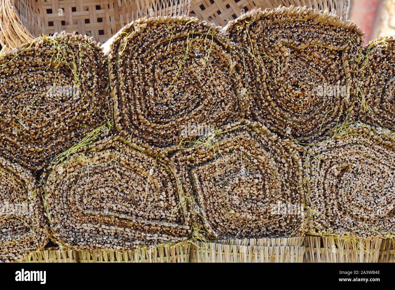 bamboo mat roll and overlay for sale Stock Photo - Alamy