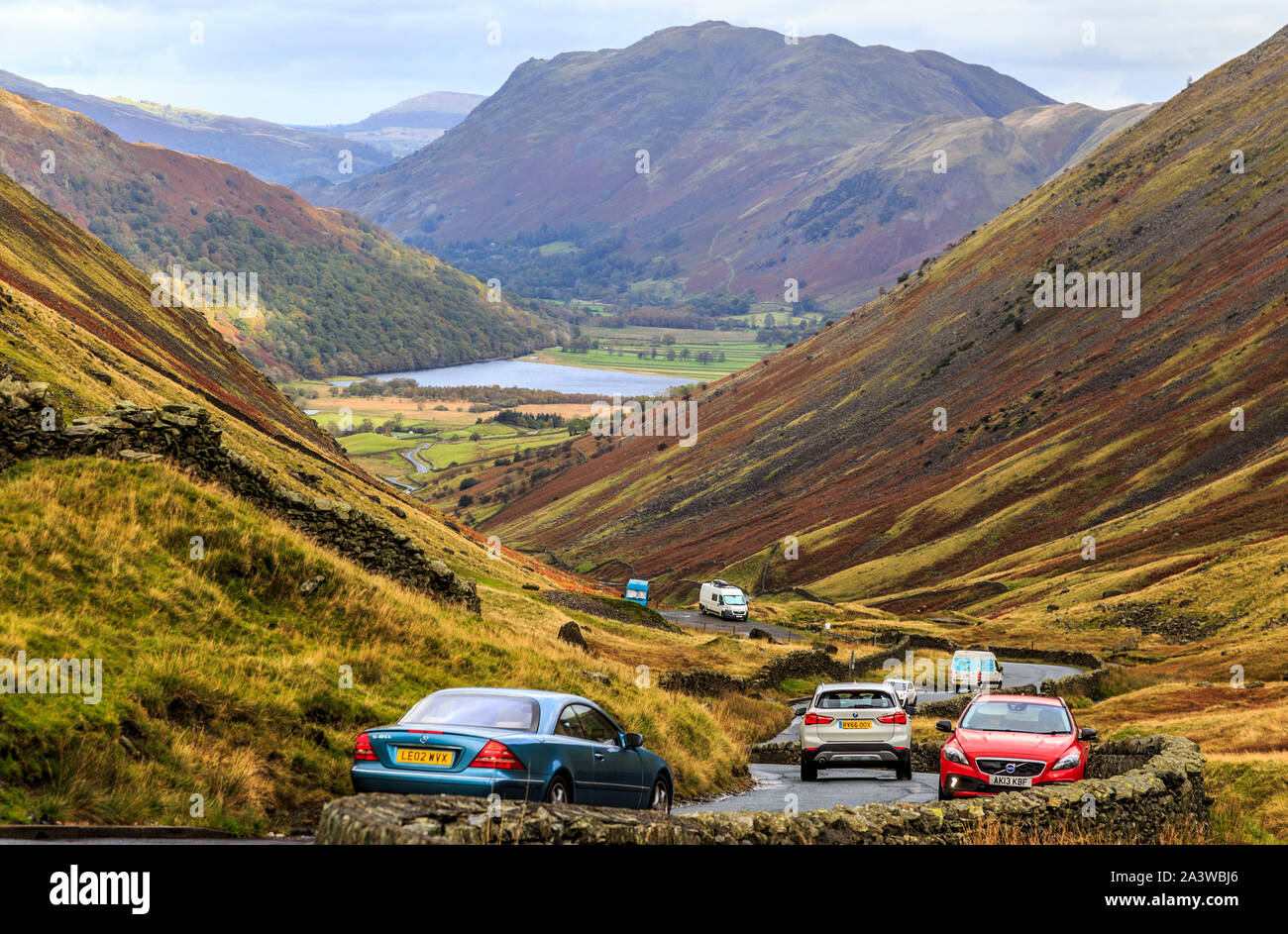 kirkstone pass viewpoint towards ullswater lake district cumbria ...