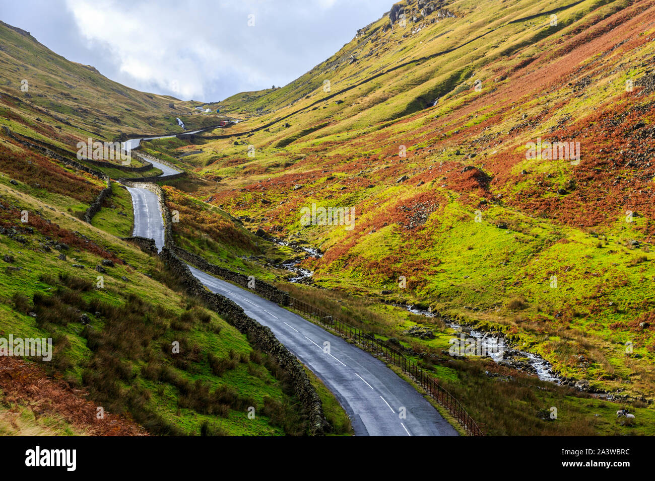 kirkstone pass viewpoint towards ullswater lake district cumbria ...