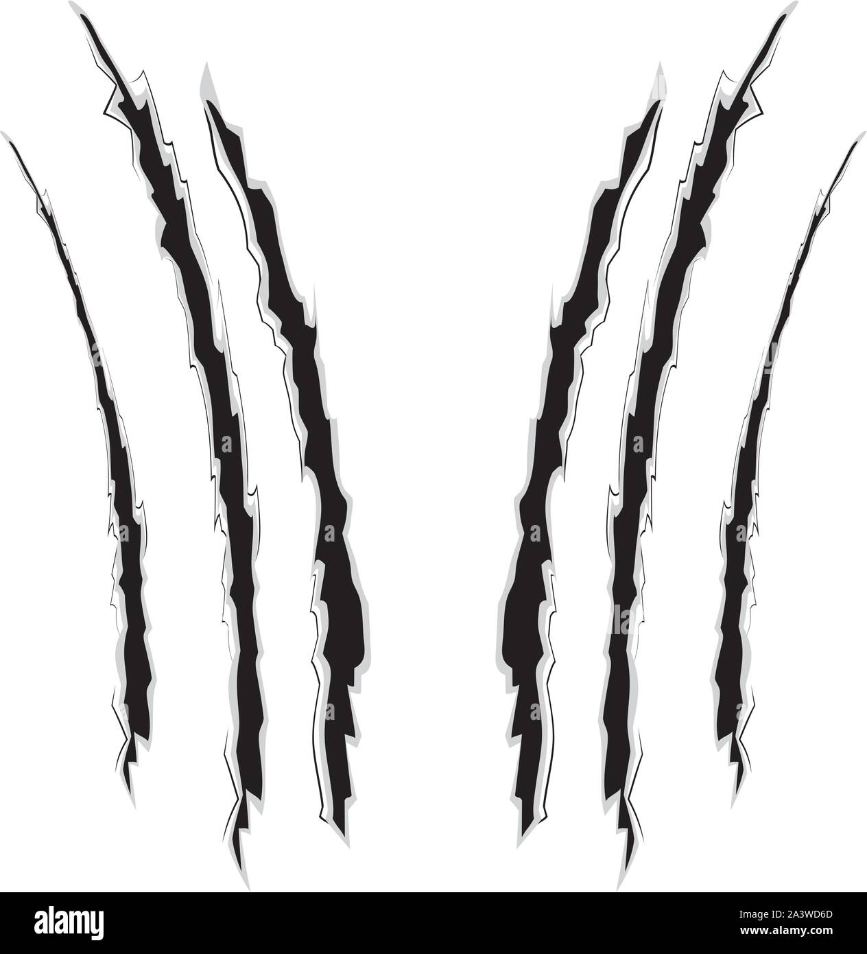 Cat claw scratches marks set on white background Stock Vector Image ...