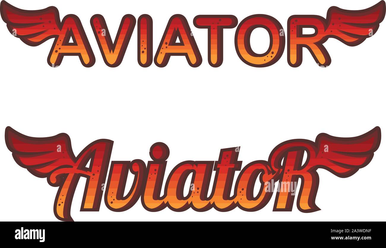 aviator text with red wing set vector art Stock Vector Image & Art - Alamy