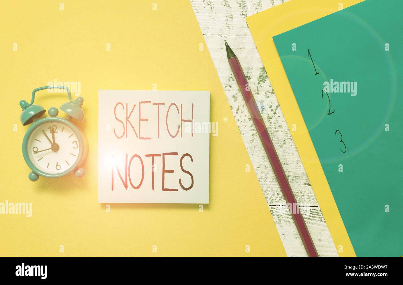 Conceptual hand writing showing Sketch Notes. Concept meaning visual ...