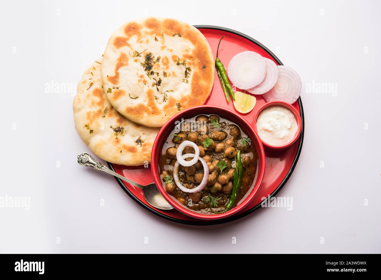 Pindi Chole Kulche or roadside choley Kulcha popular in India and ...