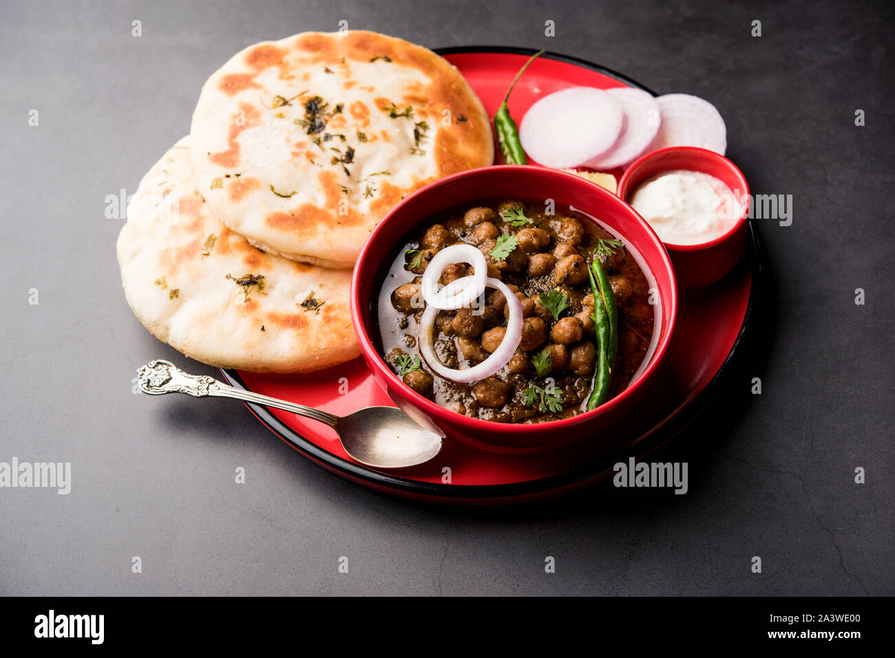 Pindi Chole Kulche or roadside choley Kulcha popular in India and ...