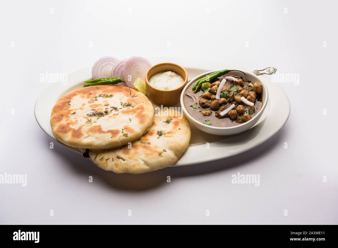 Pindi Chole Kulche or roadside choley Kulcha popular in India and ...