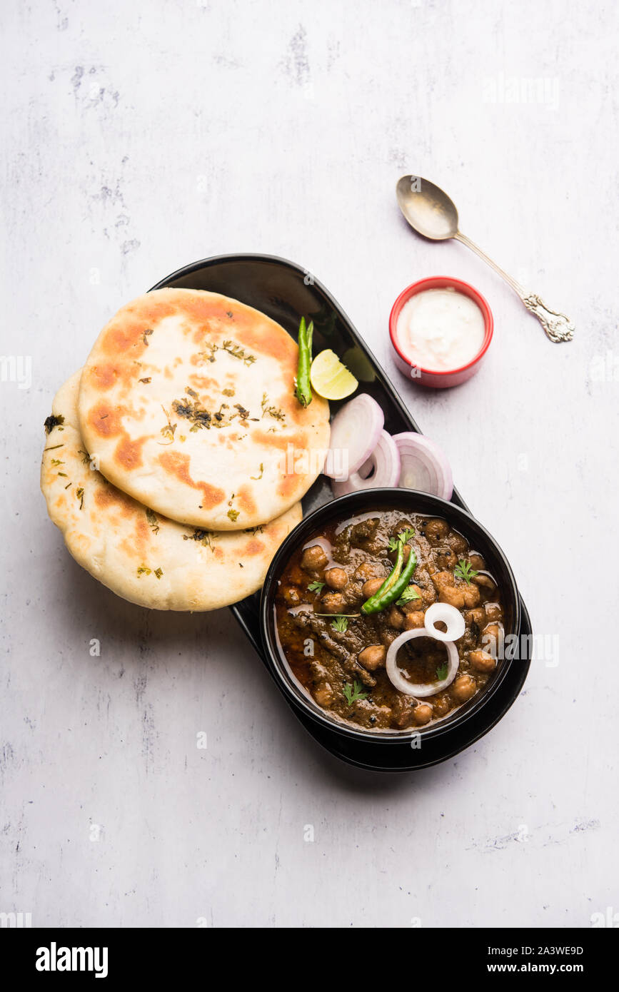 Pindi Chole Kulche or roadside choley Kulcha popular in India and ...