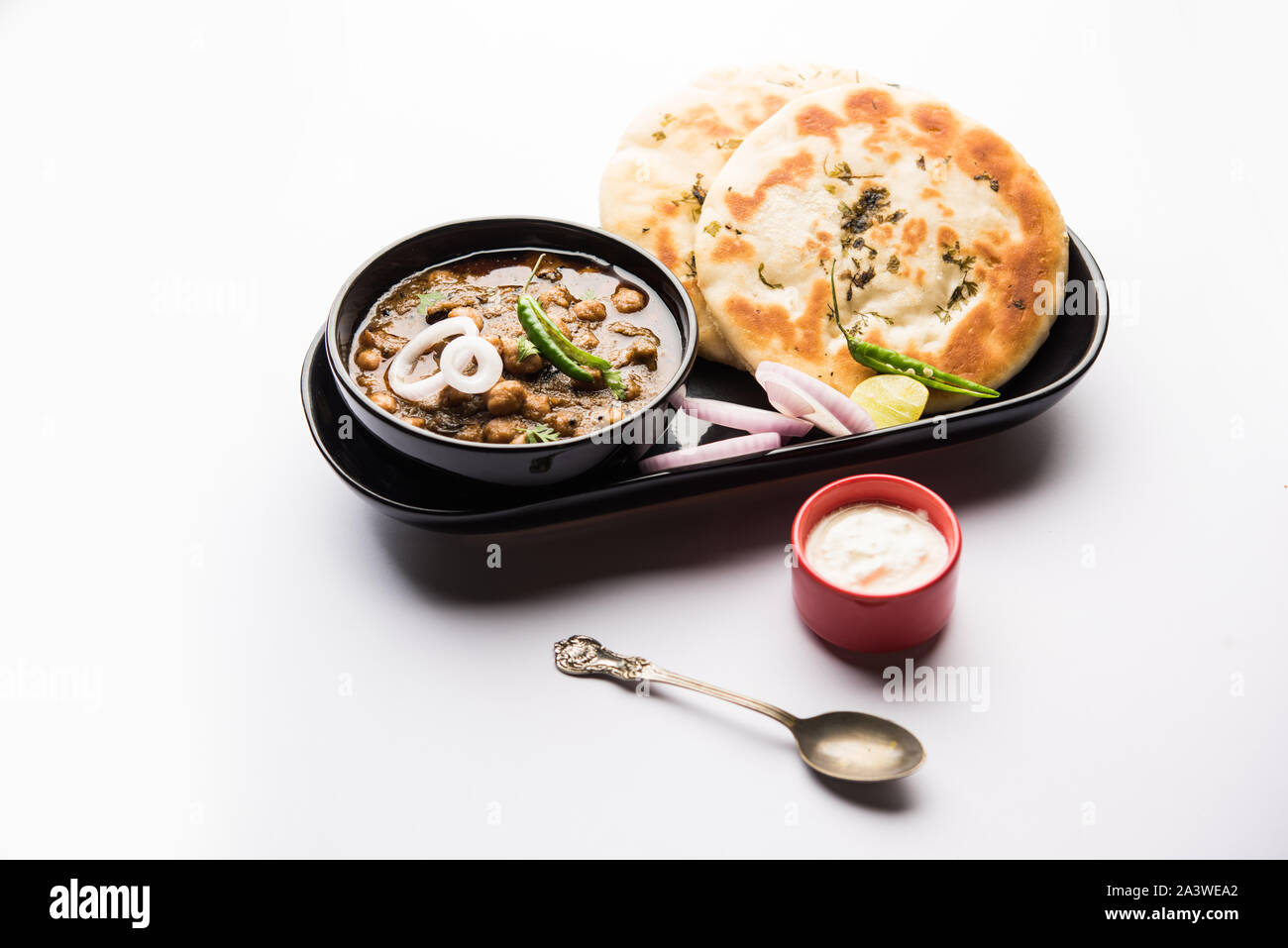 Pindi Chole Kulche or roadside choley Kulcha popular in India and ...