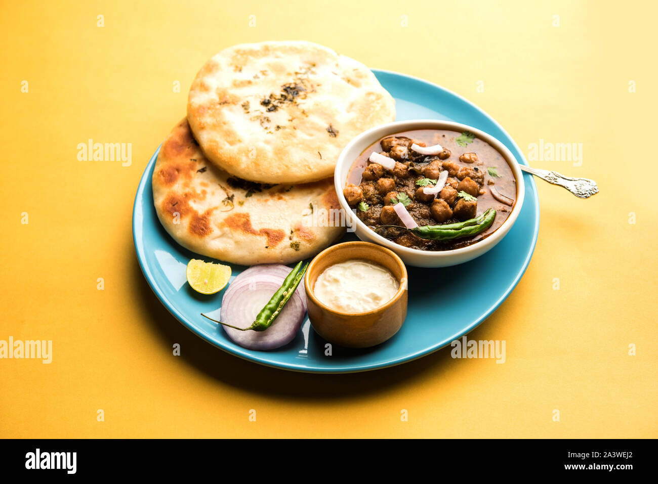 Pindi Chole Kulche or roadside choley Kulcha popular in India and ...