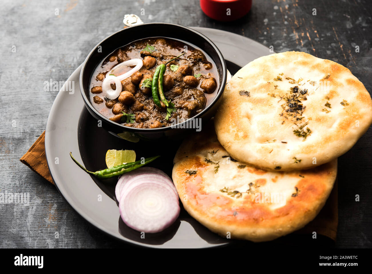 Pindi Chole Kulche or roadside choley Kulcha popular in India and ...
