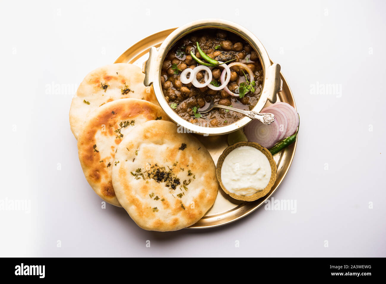 Pindi Chole Kulche or roadside choley Kulcha popular in India and ...