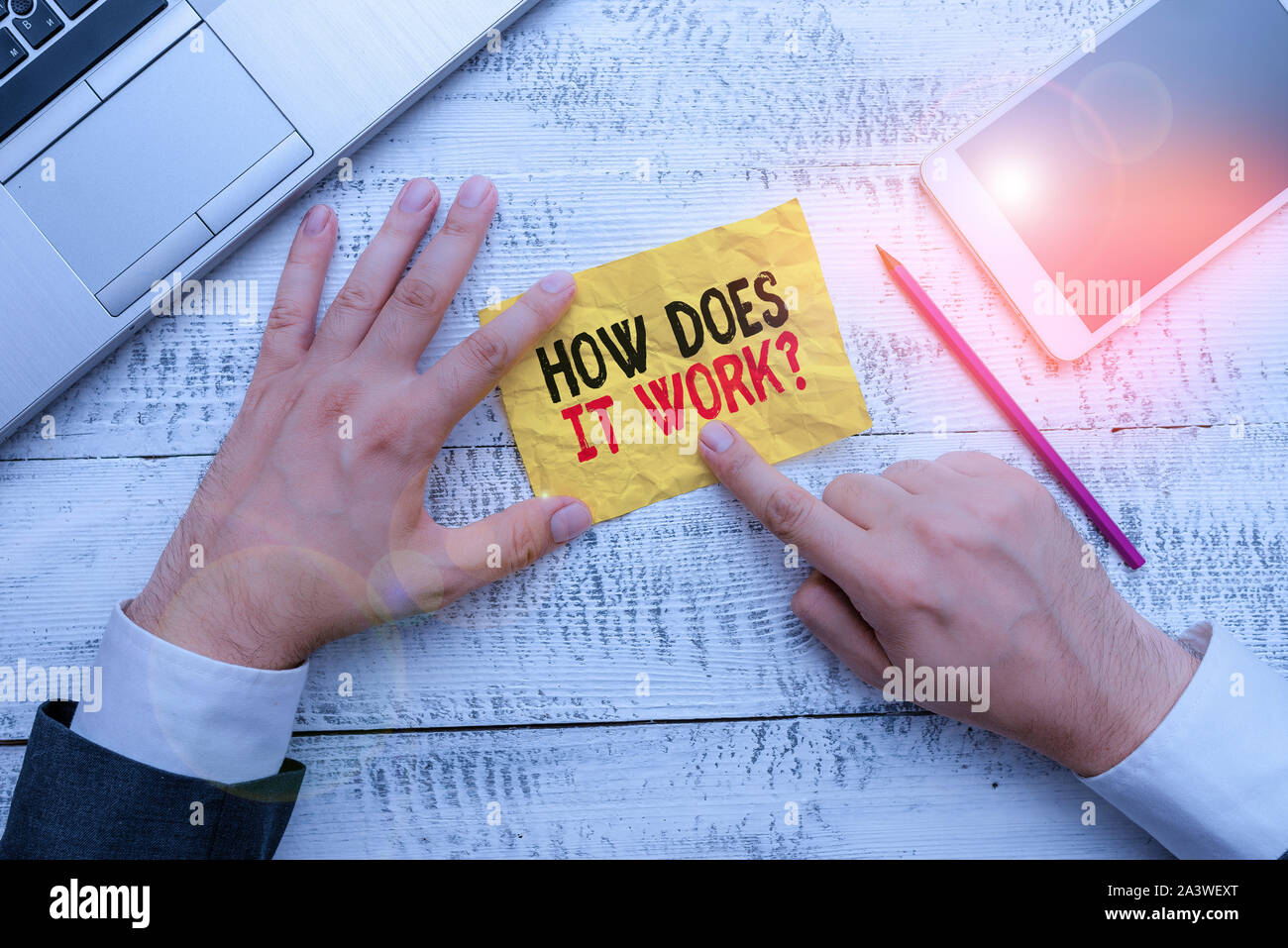 Word writing text How Does It Work Question. Business photo showcasing ...