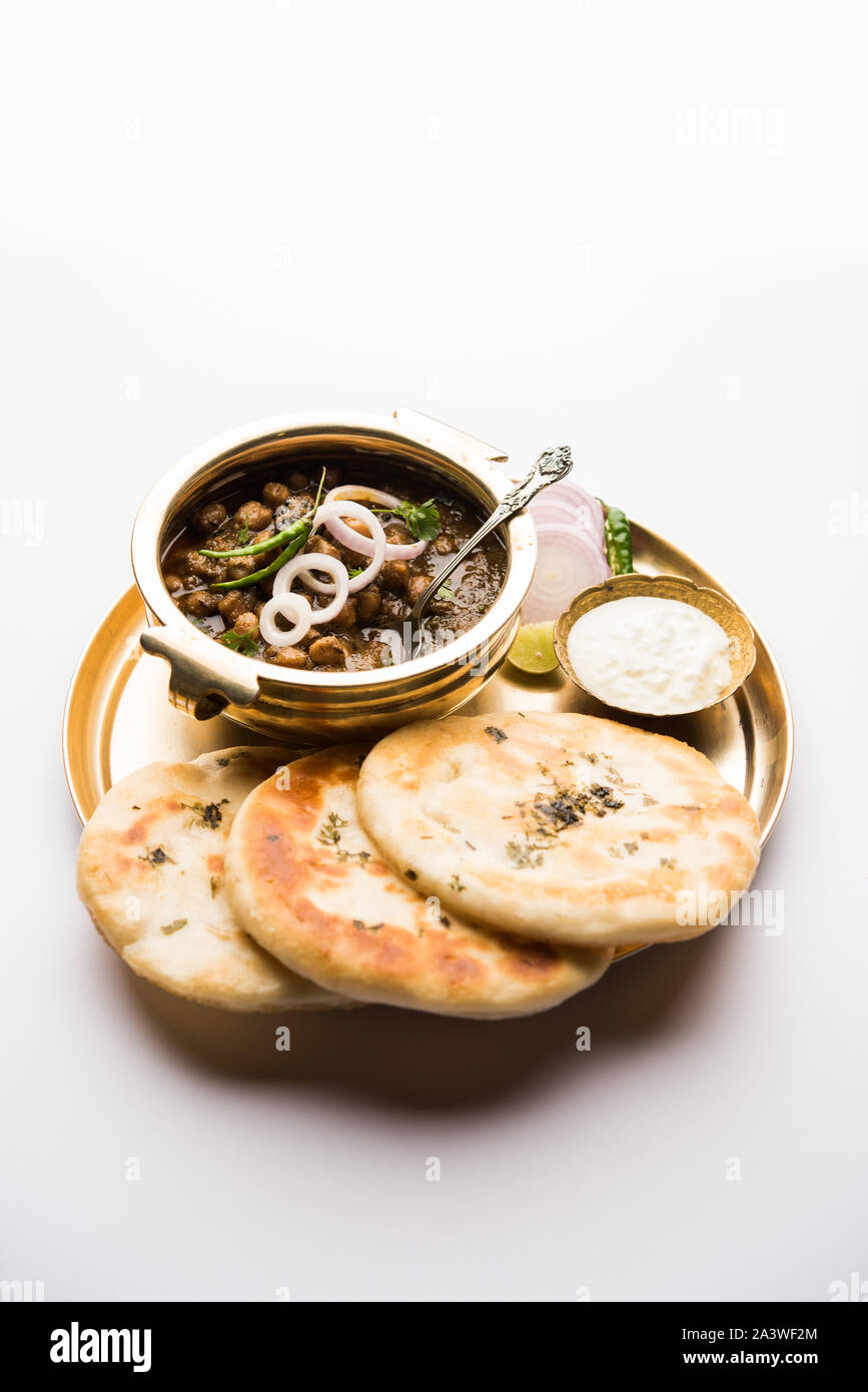Pindi Chole Kulche or roadside choley Kulcha popular in India and ...