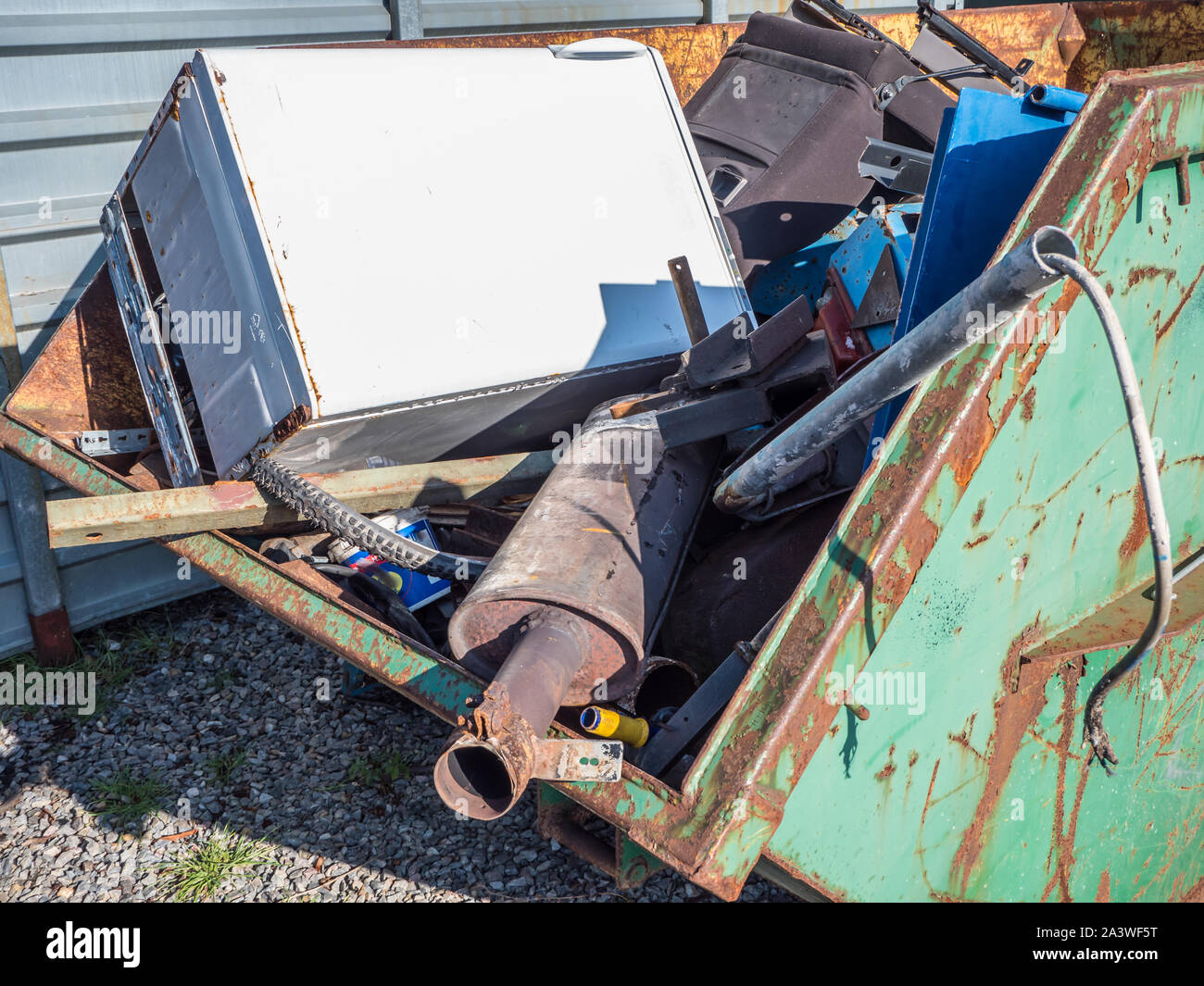 Electronic scrap container Stock Photo - Alamy