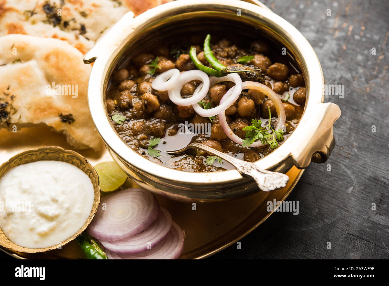 Pindi Chole Kulche or roadside choley Kulcha popular in India and ...