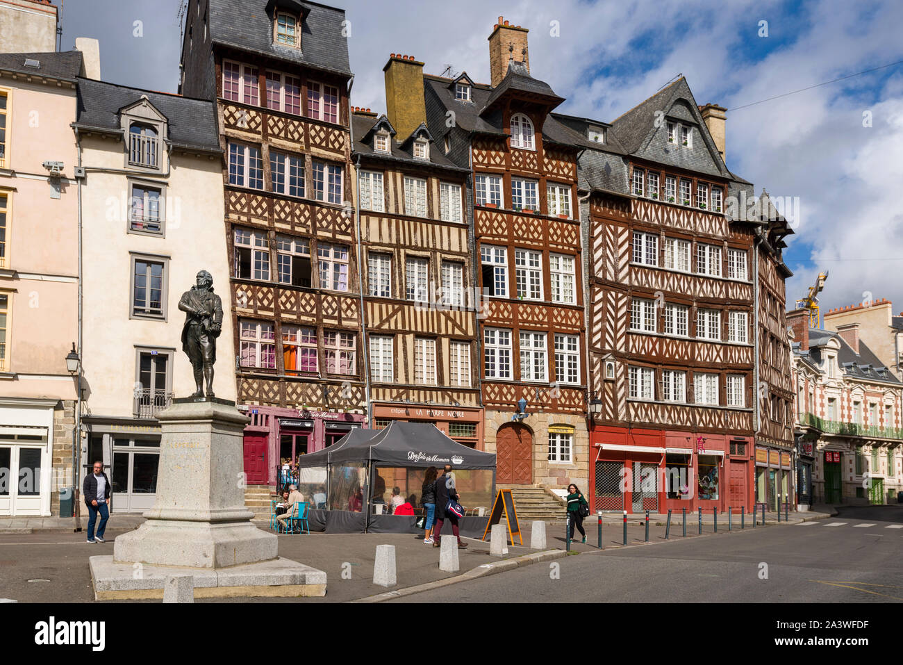 traditional half-timbered houses on Champ-Jacquet square, in the old ...