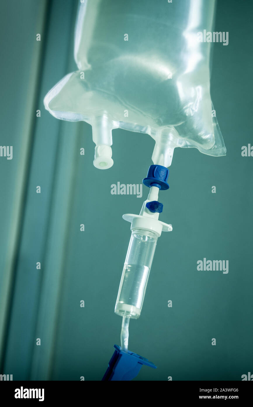 Intravenous infusion drip equipment in hospital Stock Photo - Alamy