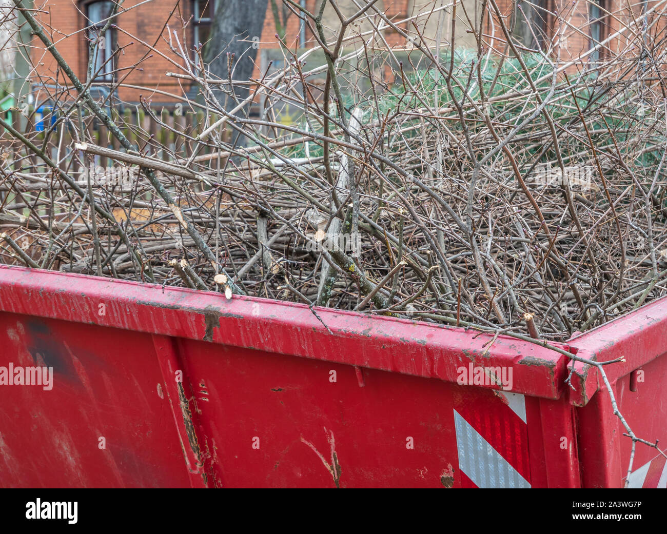 Cutting waste in the container Stock Photo - Alamy