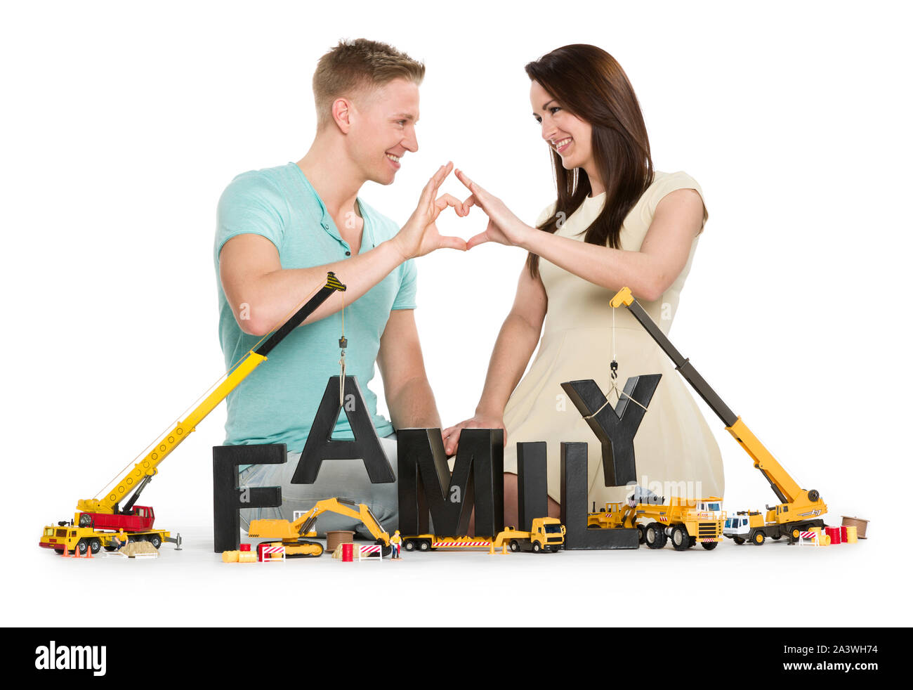 Happy man and woman establishing a family Stock Photo - Alamy