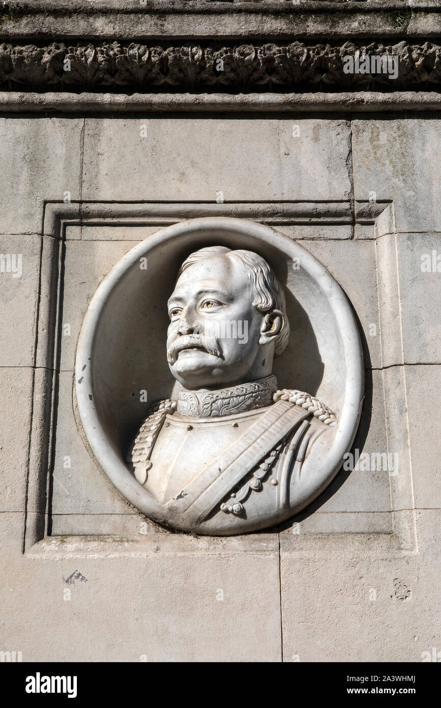 Sculptured portrait of Colonel Frederick Burnaby, on the Burnaby ...