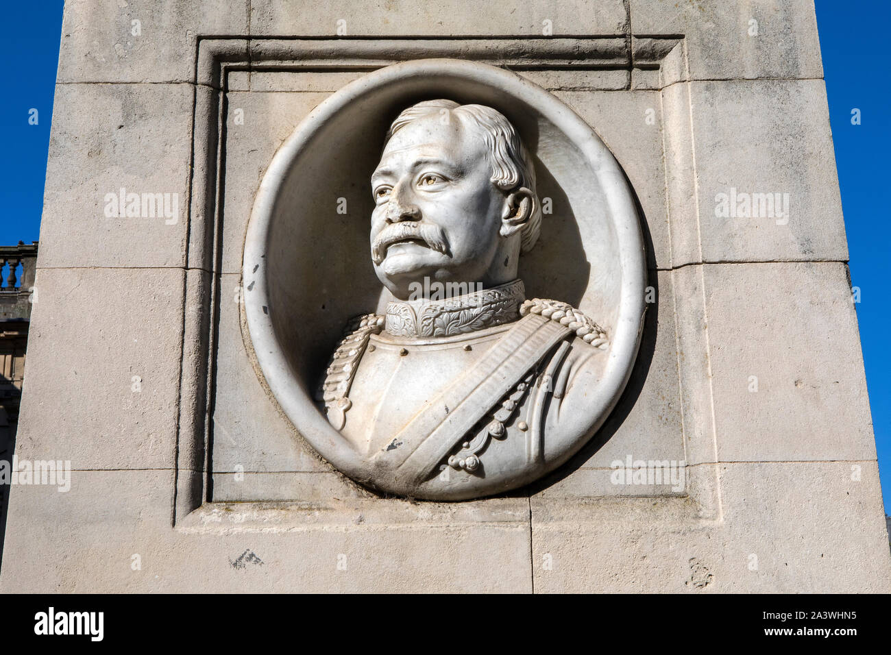 Sculptured portrait of Colonel Frederick Burnaby, on the Burnaby ...