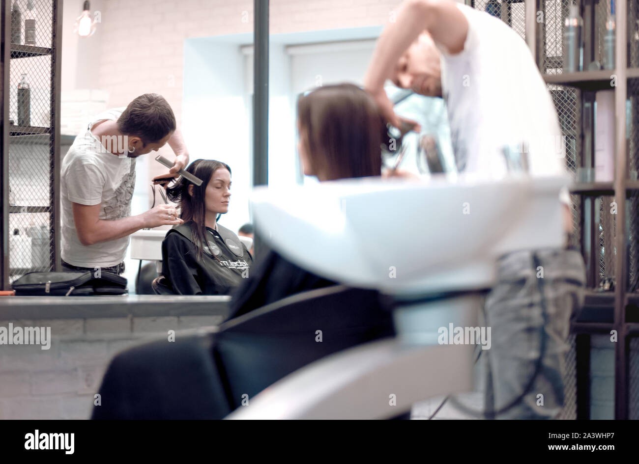 Working with client hi-res stock photography and images - Alamy