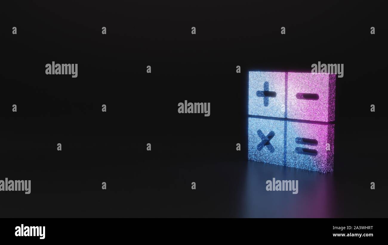 glitter neon violet pink ombre symbol of basic number operations of ...