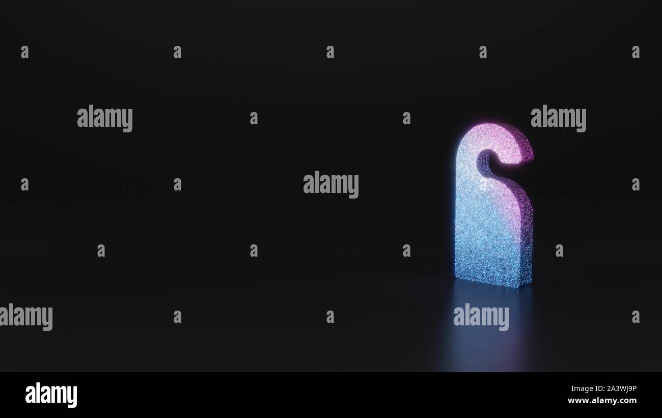 glitter neon violet pink ombre symbol of do not disturb label 3D ...