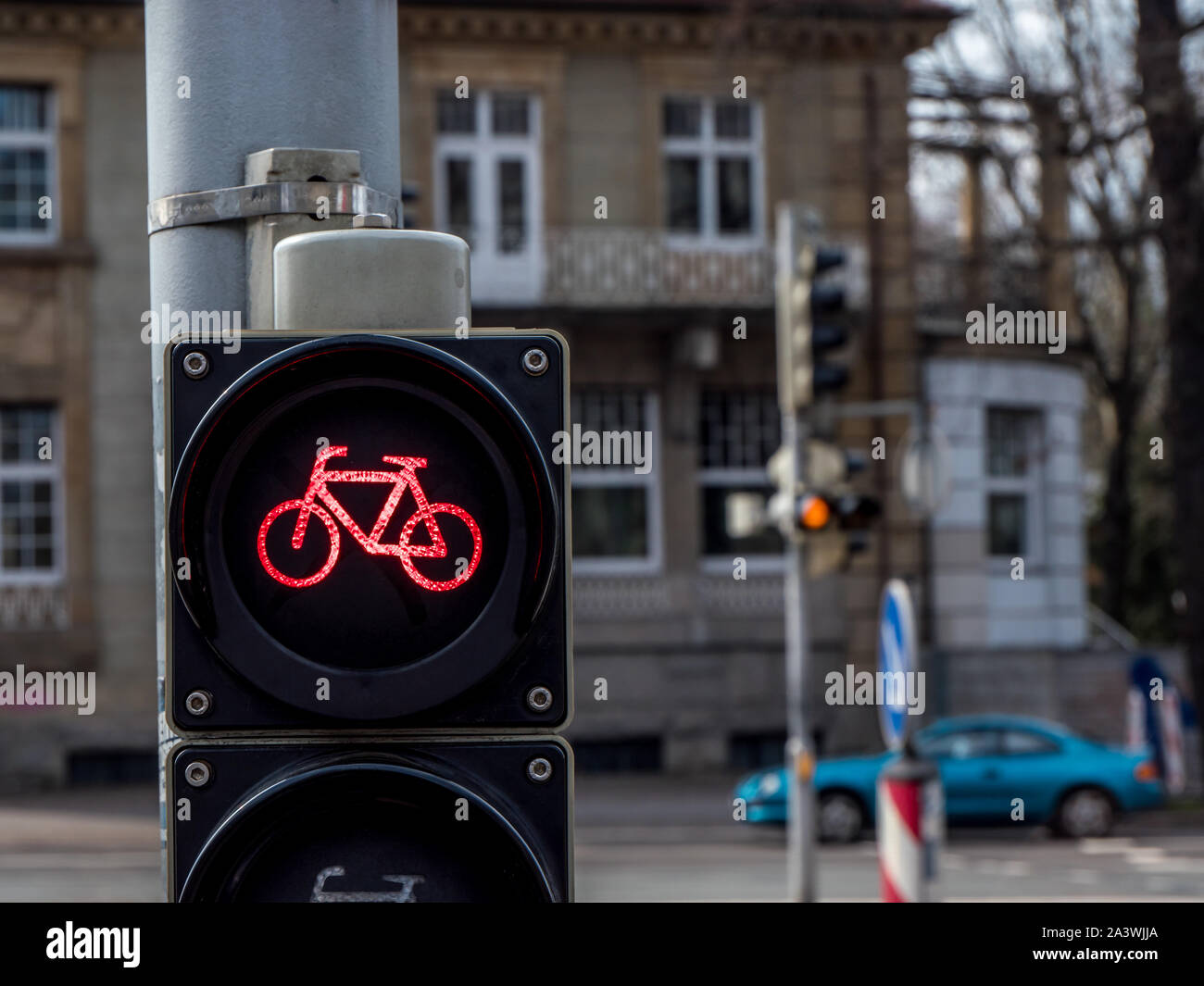 Bicycle light is on red Stock Photo - Alamy