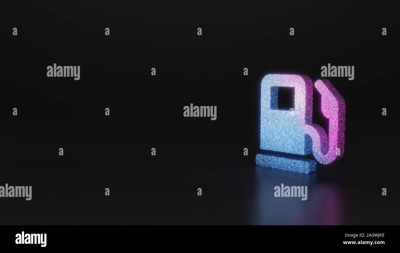 glitter neon violet pink ombre symbol of gas pump station with pedestal ...