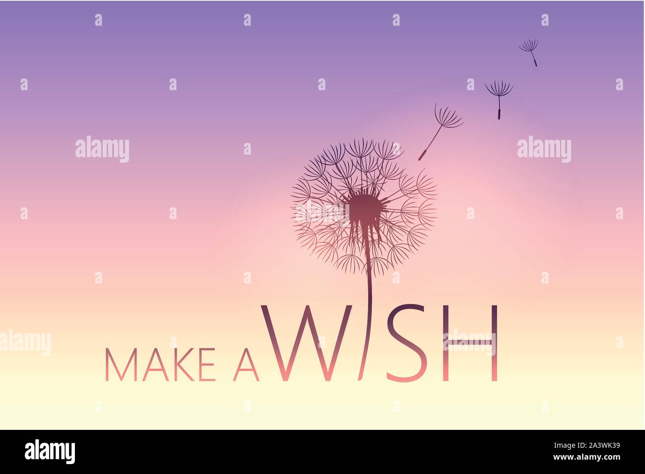 make a wish typography with dandelion vector illustration EPS10 Stock ...