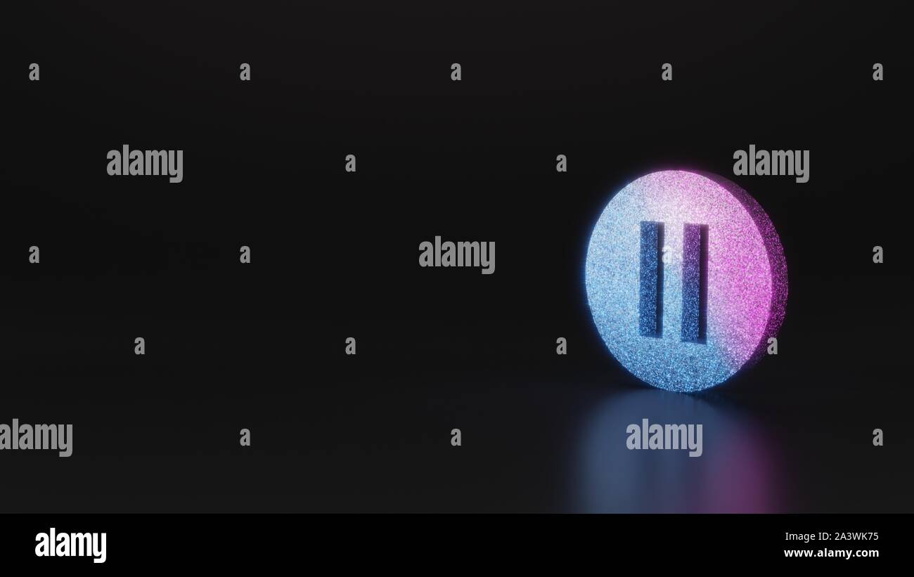 glitter neon violet pink ombre symbol of thin iverted pause symbol in ...