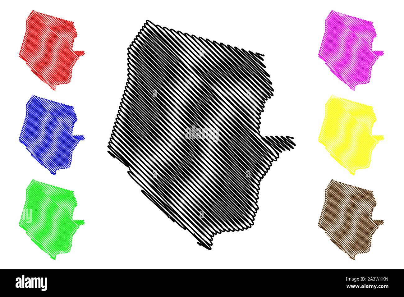 Boqueron Department (Departments of Paraguay, Republic of Paraguay) map ...