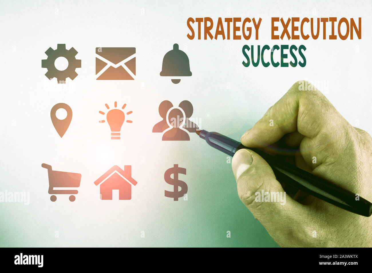 Writing note showing Strategy Execution Success. Business concept for ...