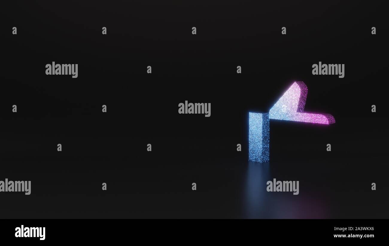 glitter neon violet pink ombre symbol of thumb up button 3D rendering ...