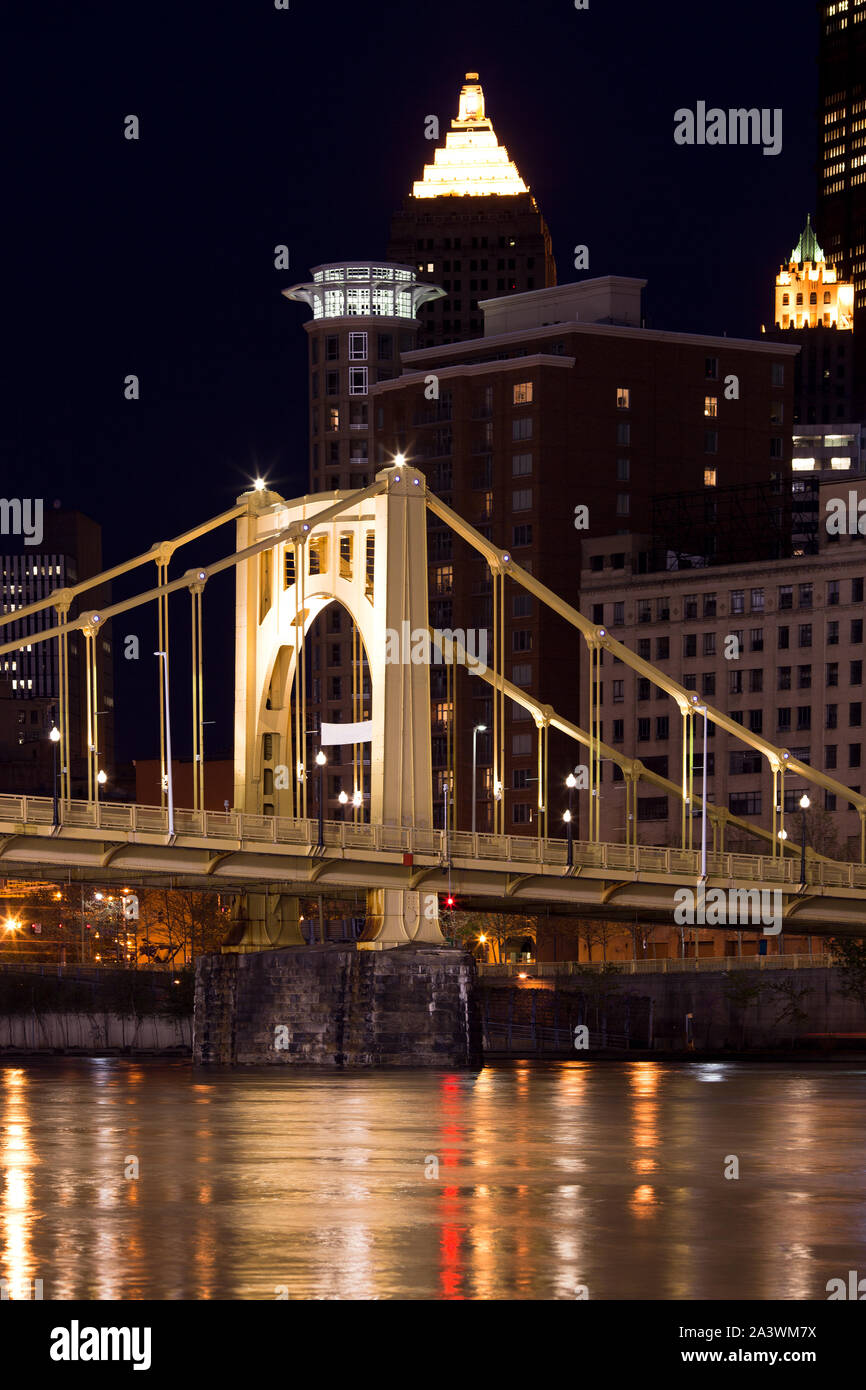 Roberto Clemente Bridge over Allegheny River, Pittsburgh, Pennsylvania ...