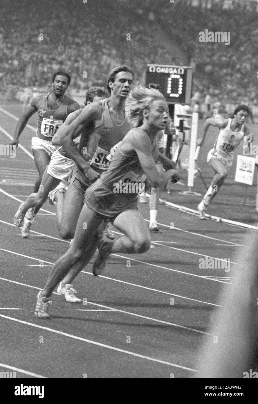 EUROPEAN CHAMPIONSHIP athletic in Athen Relay 4x400 m Swedish team with ...