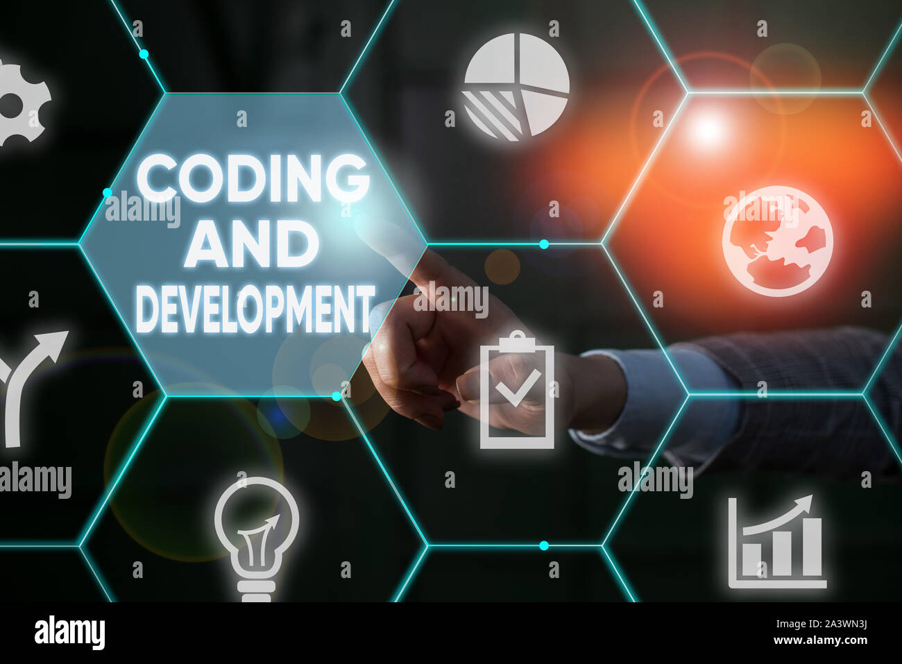 Writing note showing Coding And Development. Business concept for Programming Building simple ...