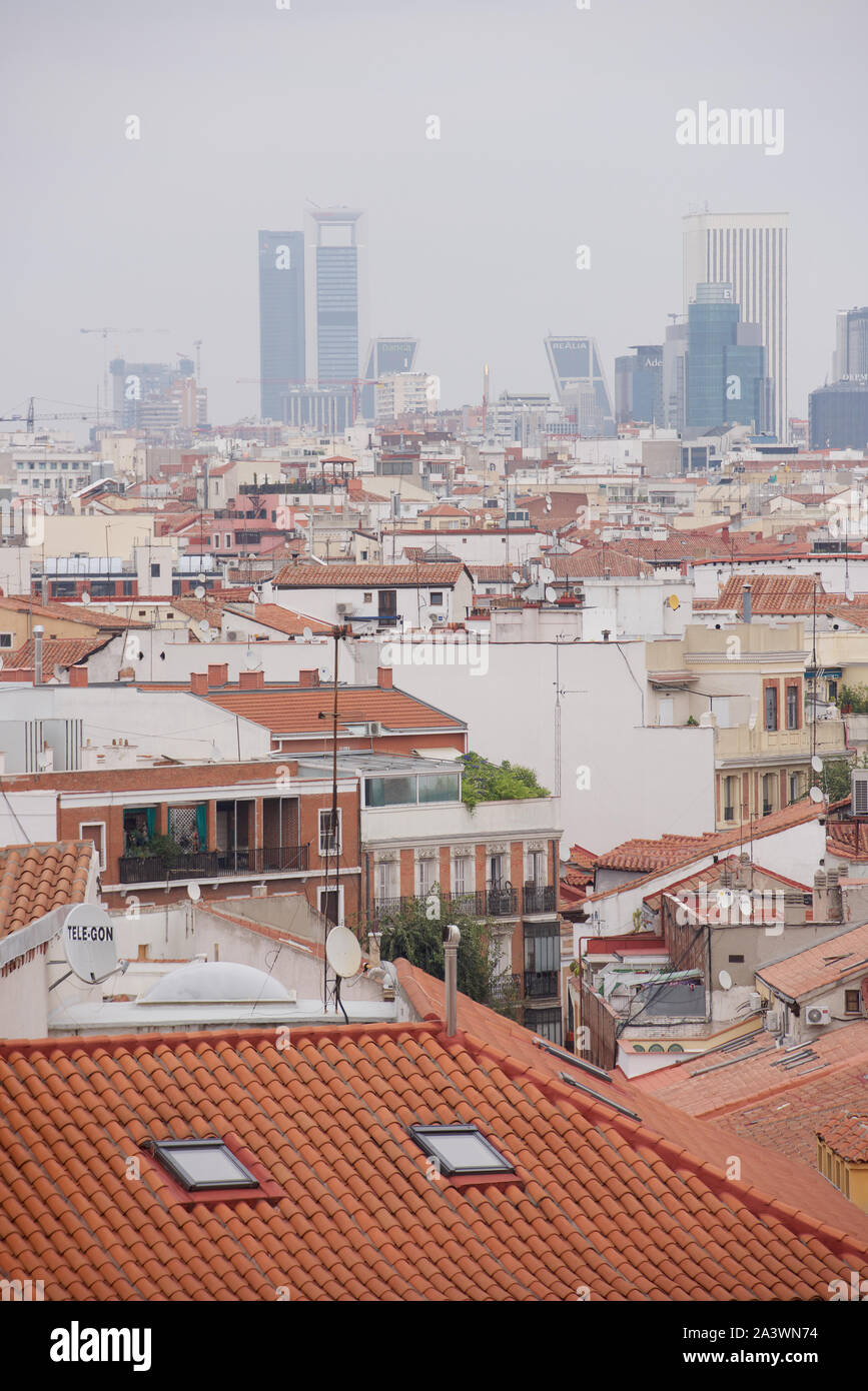 Skyscrapers and rooftops in Madrid, Spain Stock Photo - Alamy