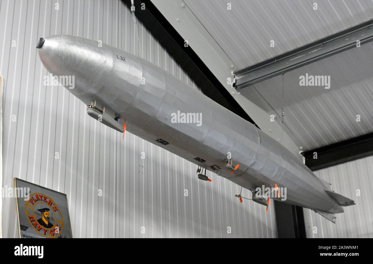A model airship in the We'll Meet Again WW2 Museum, Freiston, Freiston ...