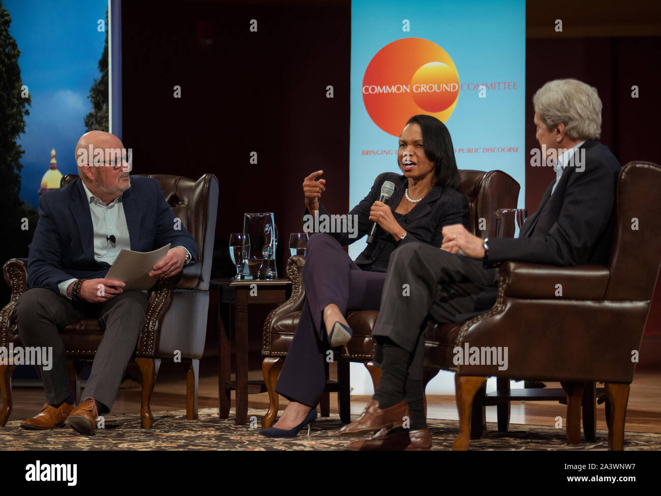 03/19/2019: Notre Dame, IN, USA. Former U.S. Secretaries of State ...