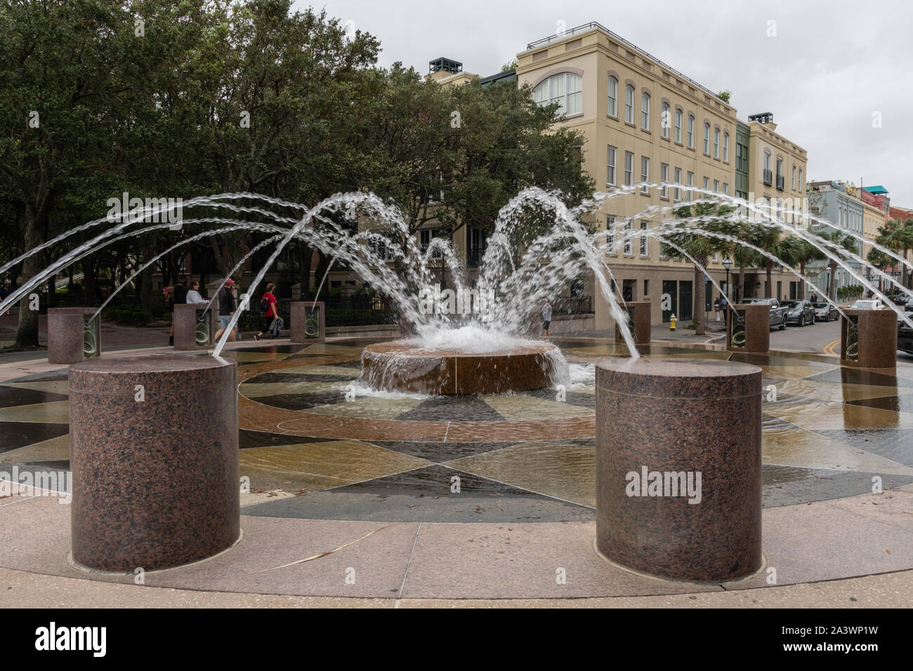The Splash fountain at the entrance to the Waterfront park, Charleston ...