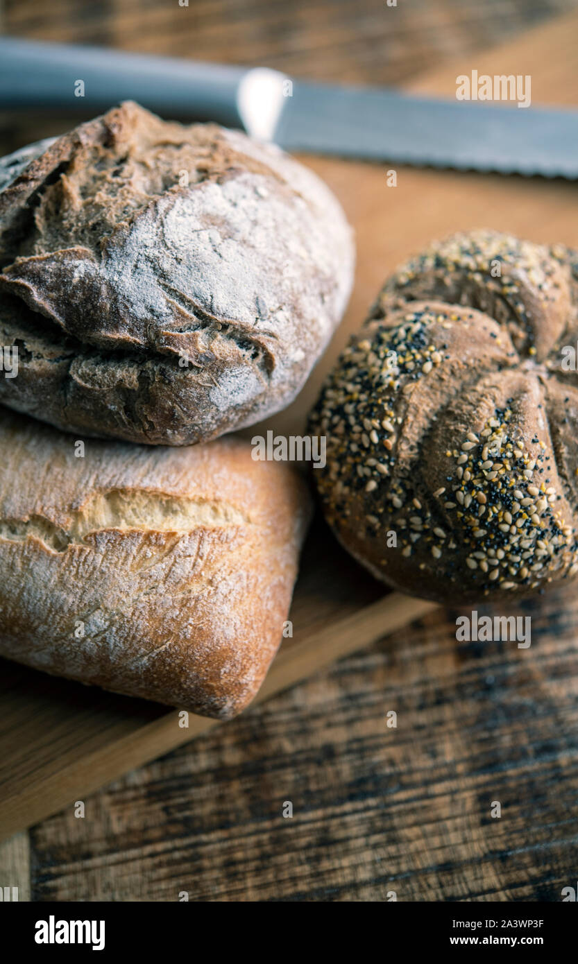 Selection of freshly baked bread Stock Photo - Alamy