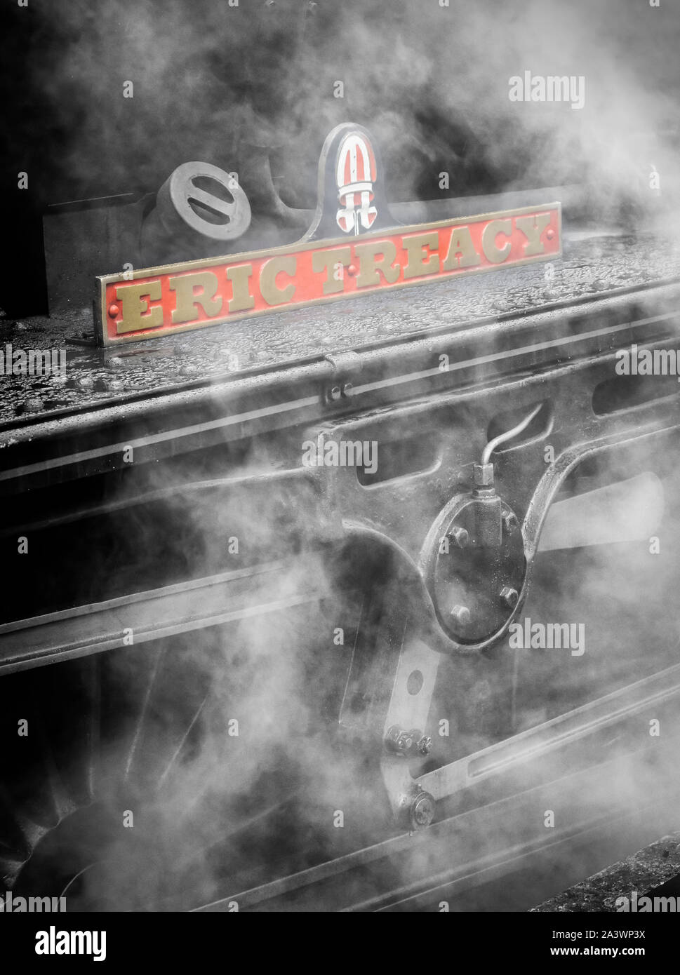 Close up detail of the Steam Locomotive Eric treacy, Pickering Station ...