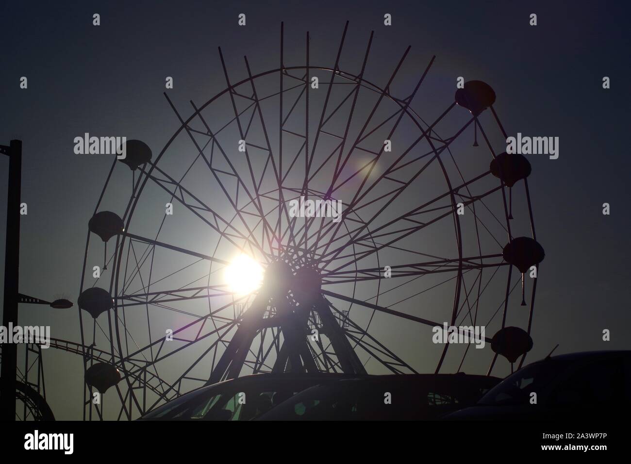 Codona's Grampian Eye Ferris Wheel, Silhouetted Abstract, During the ...
