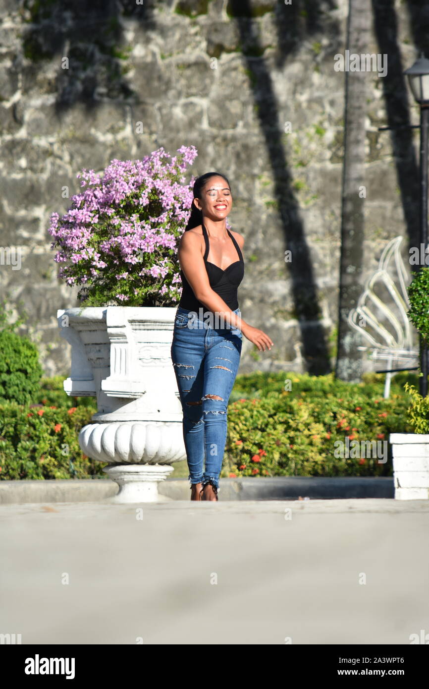 Female Having Fun Walking Stock Photo - Alamy