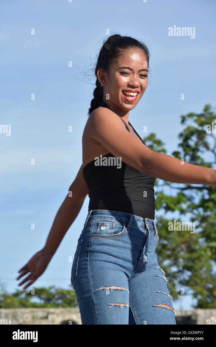 An Adult Female Dancing Walking Stock Photo - Alamy