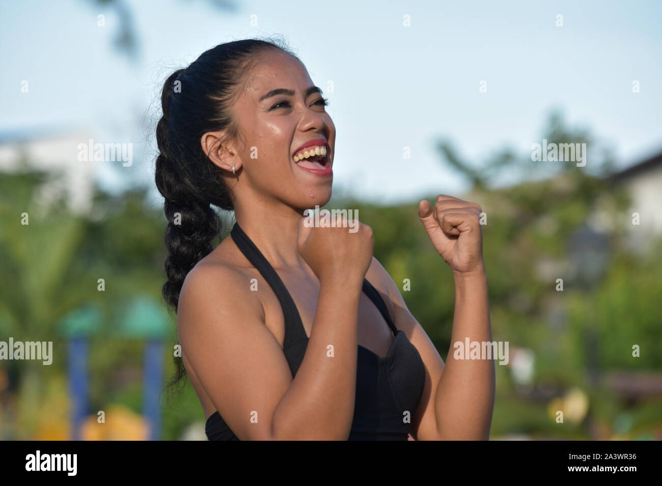 Female And Winning Stock Photo - Alamy