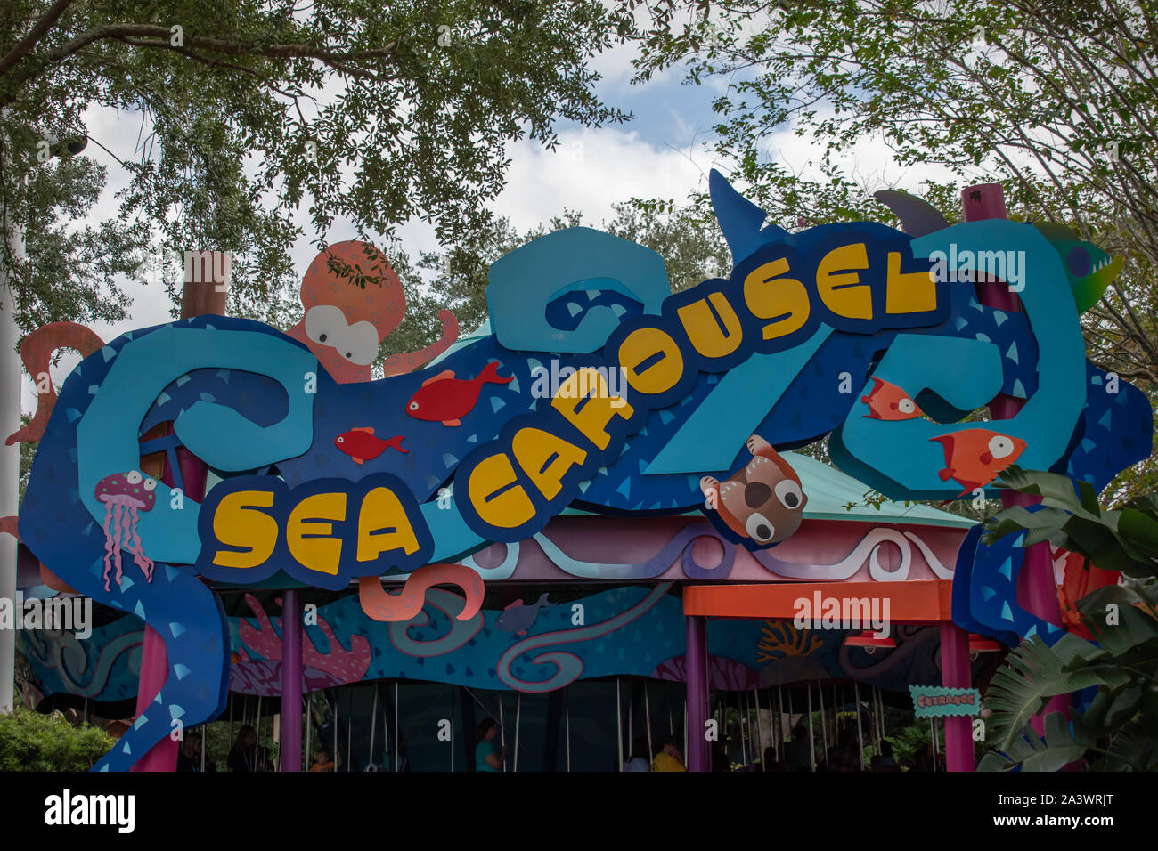 Orlando, Florida. September 21, 2019. Top view of Sea Carousel at ...