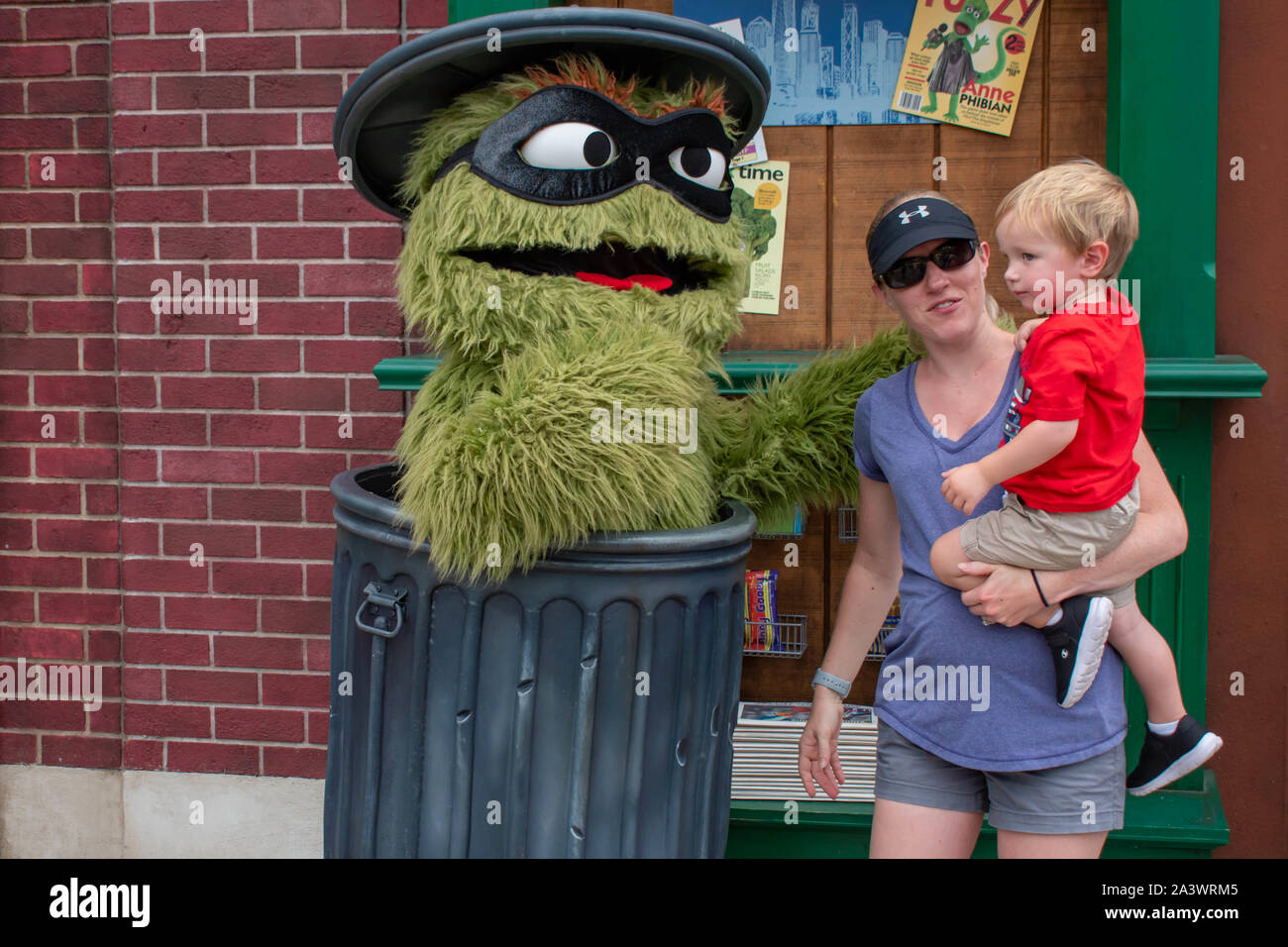 Orlando, Florida. July 30, 2019. Oscar the Grouch with nice baby and ...